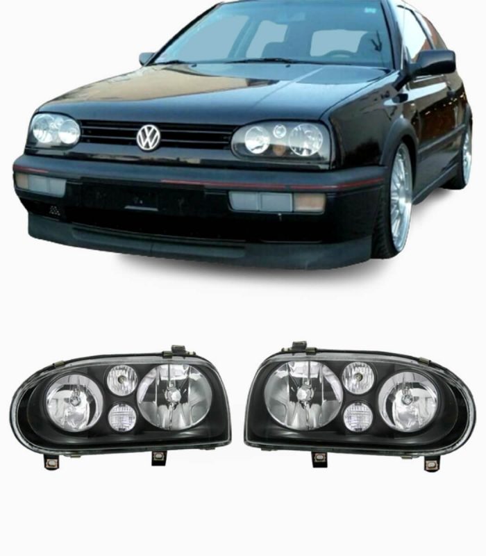 VW Golf 3 Black Diamond Headlights (Golf 4 Style) – Kupuvaj Online